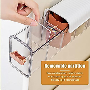 YWNYT Socks Underwear Wall Mount Drawer Organizer, 6 Cells Storage Box Switchable Drawer Organizers Anti Dust Storage Boxes for Clothes Socks Lingerie Underwear Ties Data Cable Seasonings (1), white