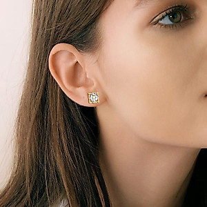 WOUOVO 925-Sterling-Silver Sunflower Earrings for Women - Daisy Sunflower Stud Earring with Safety Screw Back Lockings,Mothers Day Christmas Gifts for Mom and Daughter (Sunflower)