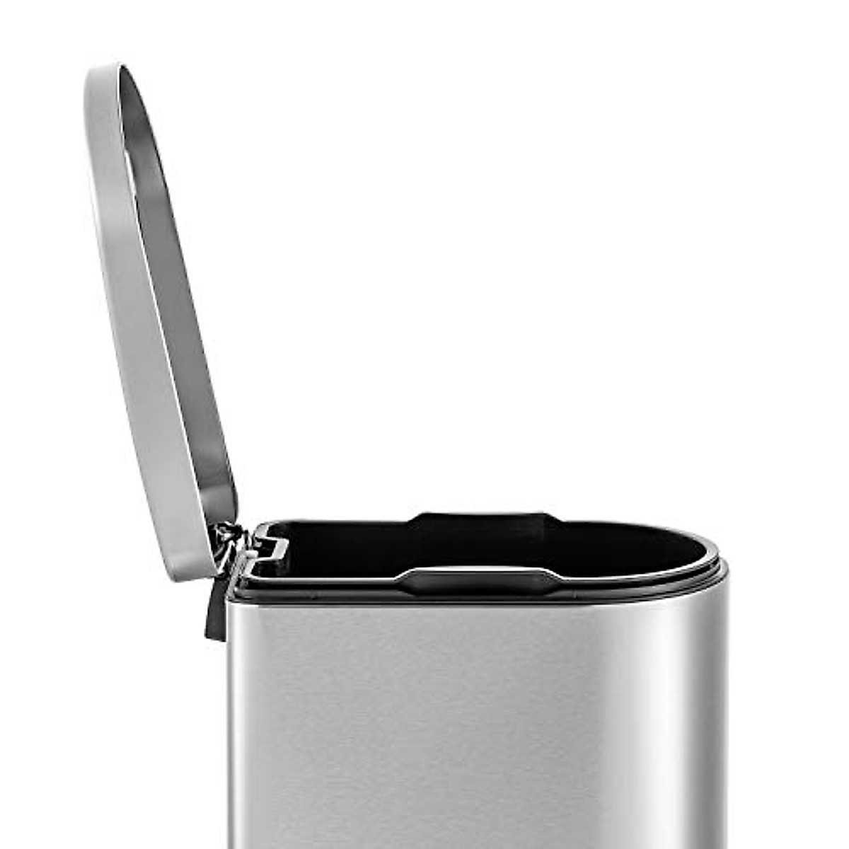 QUALIAZERO 10.6Gal Heavy Duty Hands-Free Stainless Steel Office/Kitchen Step Trash Can, Fingerprint-Resistant Soft Close Lid Trashcan, 40L / 10.6 GAL