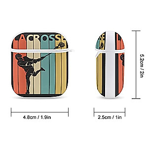 Lacrosse Retro Airpods Case Cover for Apple AirPods 2&1 Cute Airpod Case for Boys Girls Women Men PC Hard Silicone Protective Skin Airpods Accessories with Keychain