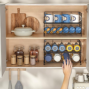 X-cosrack Adjustable Water Bottle Organizer,4-Tier Wall-Mounted Water Bottle Holder, Stackable Water Bottle Storage Rack for Kitchen Countertops,Pantry, Cabinet,Large(Patent No.:US D950,280 S)