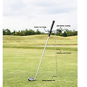 Mobile Pro Shop V-Shaped Golf Club Stand Keeps Your Clubs Clean, Dry & Visible, Made of Highly Durable Stainless Steel - Easy to Carry Golf Club Holder