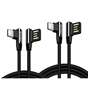 Angle Cord for Gaming 6ft and 10ft Long USB-C Cable Compatible with Amazon Kindle Paperwhite 6.8 (2021 Release)/ Fire 7 (2022 Release) - Fast Charge Type-C Power Wire 90 Degree L-Shaped J2R