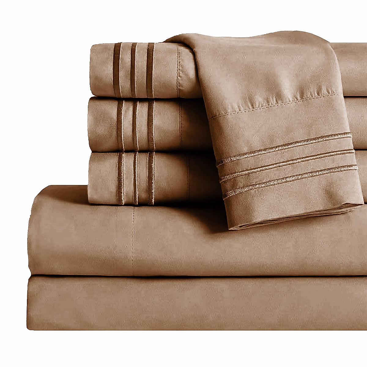 Mocassi Queen Sheet Set - Luxury Hotel 1800 Premier Bedding Sheets & Pillowcases - Ultra Soft Breathable & Cooling Bed Sheets - Deep Pocket - Wrinkle Resistant - 6 Piece Set - Queen, Taupe