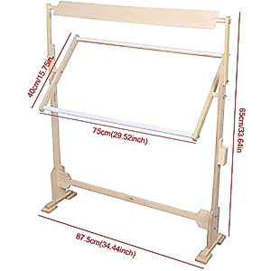 DNYSYSJ Embroidery Frame Stand,Wooden Cross Stitch Frame Rack Adjustable Home Desktop Embroidery Floor Stand Large Size Needlework Kits