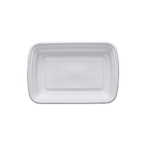 SafePro 28 oz. White Rectangular Microwavable Container with Clear Lid, Bento Lunch Box, Plastic Take-Out Food Containers (Case of 50)