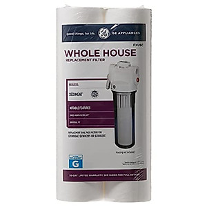 GE FXUSC Whole House Water Filter | Replacement for Water Filtration System | NSF Certified: Reduces Sediment, Rust & Other Impurities from Water | Replace Every 3 Months for Best Results | 2 Filters