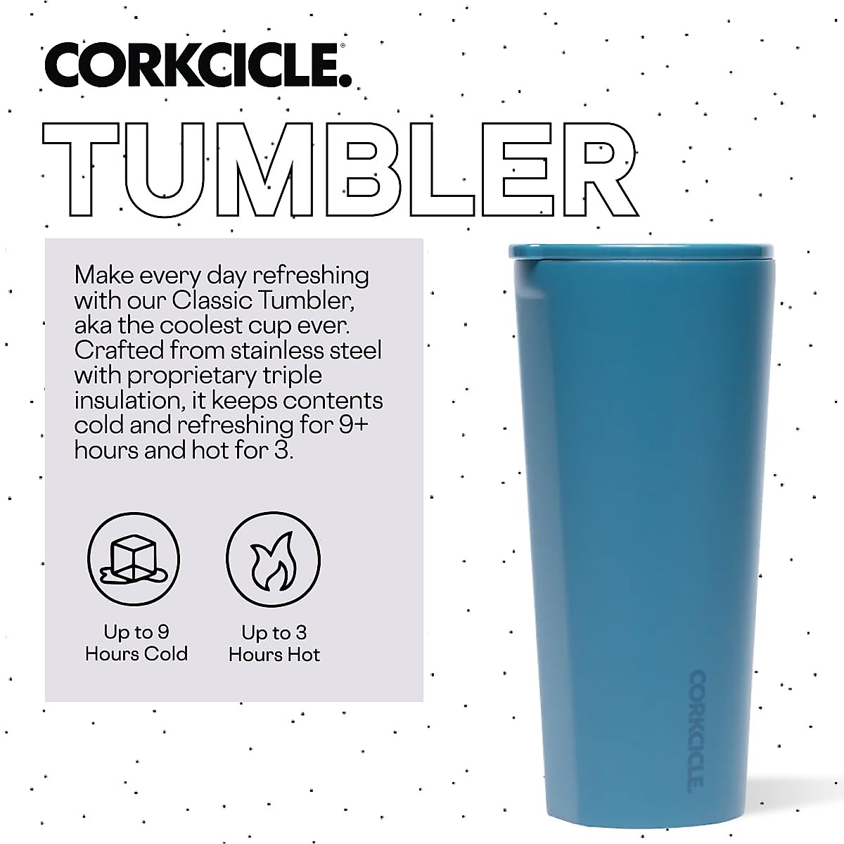 Corkcicle Classic Triple Insulated Coffee Mug with Lid, North Shore, 24 oz – Stainless Steel Travel Tumbler Keeps Beverages Cold 9+hrs, Hot 3hrs – Cupholder Friendly Travel Coffee Tumbler