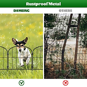 DAMEING Decorative Garden Fence 10 Panels 16.5in (H) x 10.5ft (L) Border Animal Barrier, Rustproof Metal Wire Landscape Wire Edge Flower Bed Fencing for Patio Yard Outdoor Decor, Arch
