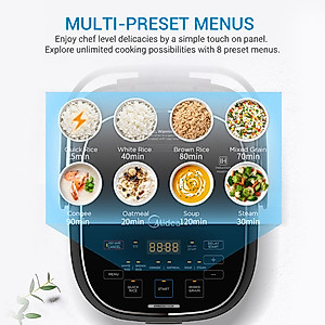 Midea Rice Cooker 6-Cup Uncooked, Induction Heating & Fuzzy Logic Technology, 24h Dealy Start & Keep Warm, Non Stick Rice Cookers, 3L