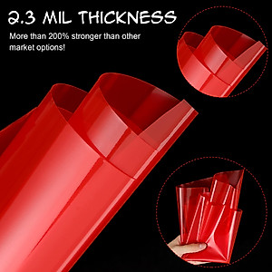 Outus 2 Rolls Christmas Cellophane Wrap Roll Clear Cellophane Wrap 12 x 591 Inch Wide Cellophane Wrap Red Green Clear Wrapping Paper for Xmas DIY Craft Present Wrap