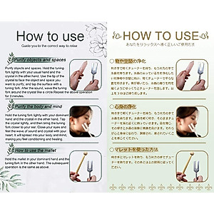 4096C White Crystal Tuning Fork Set to Purify The Chakra Meditation Ornament Set W4315 - White