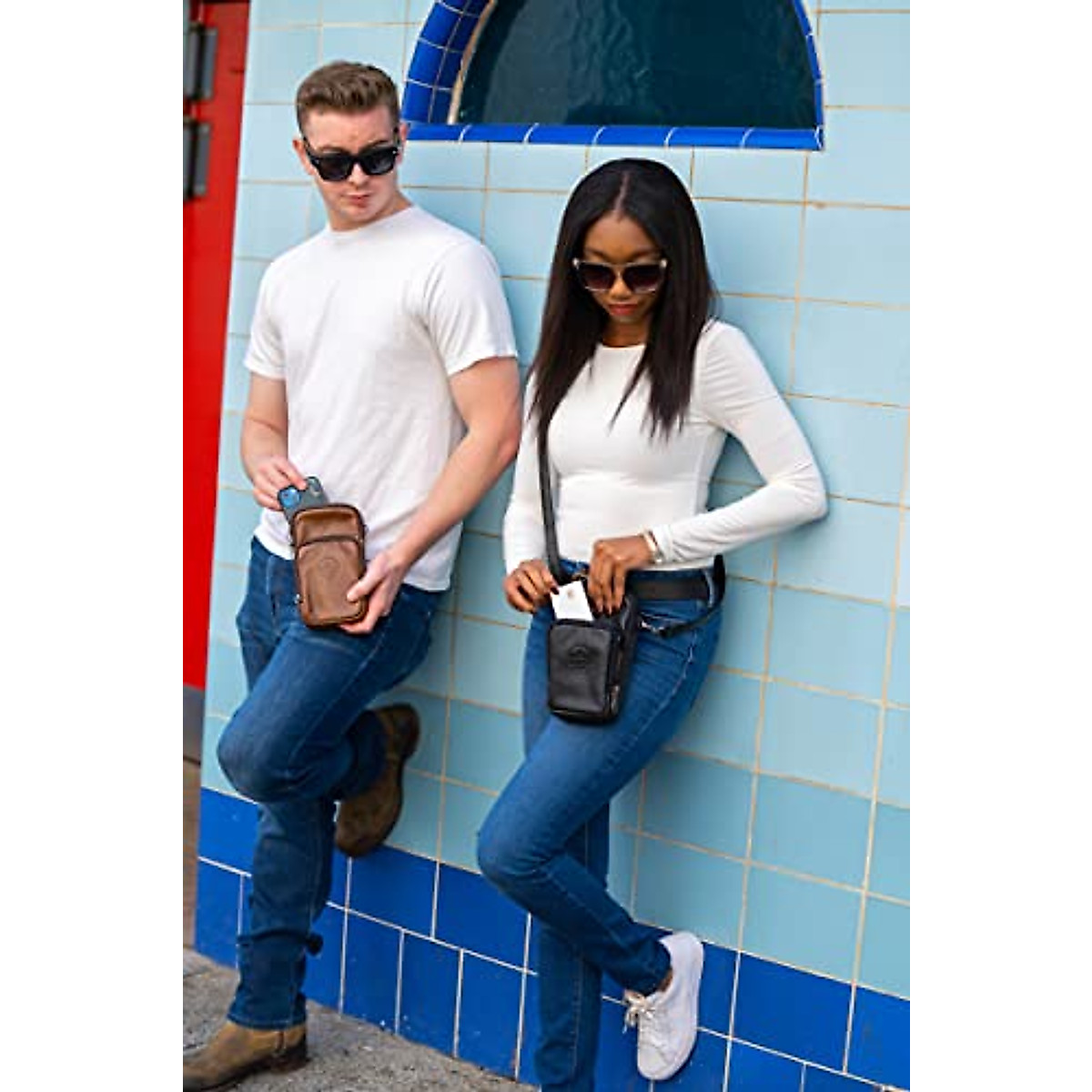 Ama Dablam Genuine Leather Small Crossbody Bag Phone Purse | Handcrafted Premium | RFID Blocking | Durable Zippers | Monica