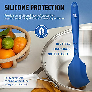 Kaluns Silicone Kitchen Utensils Set 24 Pcs Silicone Cooking Utensils Set - Can Opener, Masher, Turner, Spatula 446°F Heat Resistant Non-Stick - Premium Silicone and Stainless Steel Utensil Set