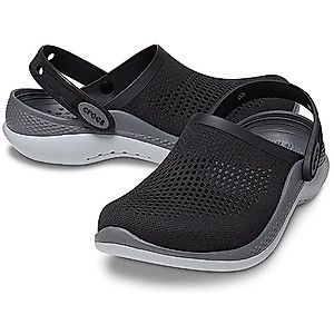 Crocs Unisex LiteRide 360 Clogs, Black/Slate Grey, 8 Men/10 Women