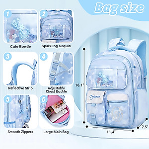 Wraifa Backpack For Girls, Preschool Girl Backpacks Kindergarten Bookbags Elementary Cute School Bags Set with Lunch Bag (Small, Heart Purple)