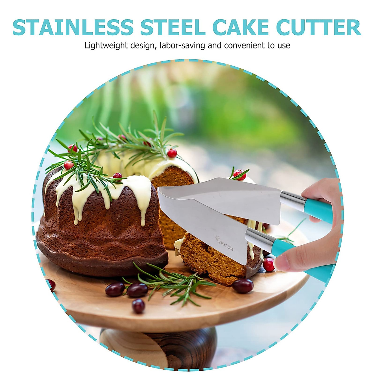 DOITOOL 2Pcs Cake Slicer Cutter Stainless Steel Cake Server Slicer Pie Knife, Cake Lifter Tools Professional Cake Knife Pastries Divider Cake Cut Clip