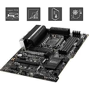 MSI Z590 PRO WiFi ProSeries PC Gaming Motherboard (ATX, 11th/10th Gen Intel Core, LGA 1200 Socket, DDR4, PCIe 4, M.2 Slots, USB 3.2 Gen 2, 2.5G LAN, DP/HDMI, Wi-Fi 6E) (Renewed)