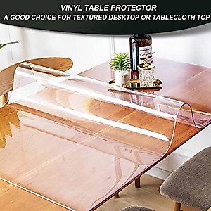 Square Crystal Clear Plastic Table Cover Protector 20x20 Inch Waterproof PVC Protective Table Pad Transparent Vinyl Desk Mat for End Table Night Stand Coffee Table Dining Room Table Patio Garden Table