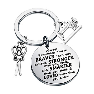 BNQL Dressmaker Gift Sewing Machine Charm Keychain Sewing Lover Gift Seamstress Gift Sewing Jewelry Gift for Costume Designer (keychain)