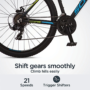 Schwinn Mesa 2 Adult Mountain Bike, 21 Speeds, 27.5 Inch Wheels, Medium Aluminum Frame, Black