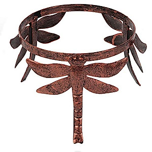 Lily's Home Metal Gazing Ball Stand for 10 or 12 inch Metal and Glass Garden Gazing Globes. 5.5" Tall (Dragonfly)