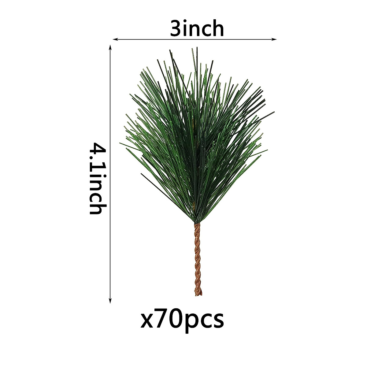 PPXMEEUDC 70 PCS Artificial Green Pine Needles Branches Small Pine Twigs Stems Fake Greenery Pine Pick for Christmas Garland Wreath Embellishing Home Holiday Garden Decoration