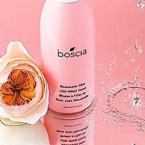 boscia Rosewater Mist with Witch Hazel, Vegan, Cruelty-Free, Natural and Clean Skincare, Alcohol-Free Face Toner with Rosewater, Witch Hazel and Aloe Vera, 4.73 Fl Oz (Pack of 1)