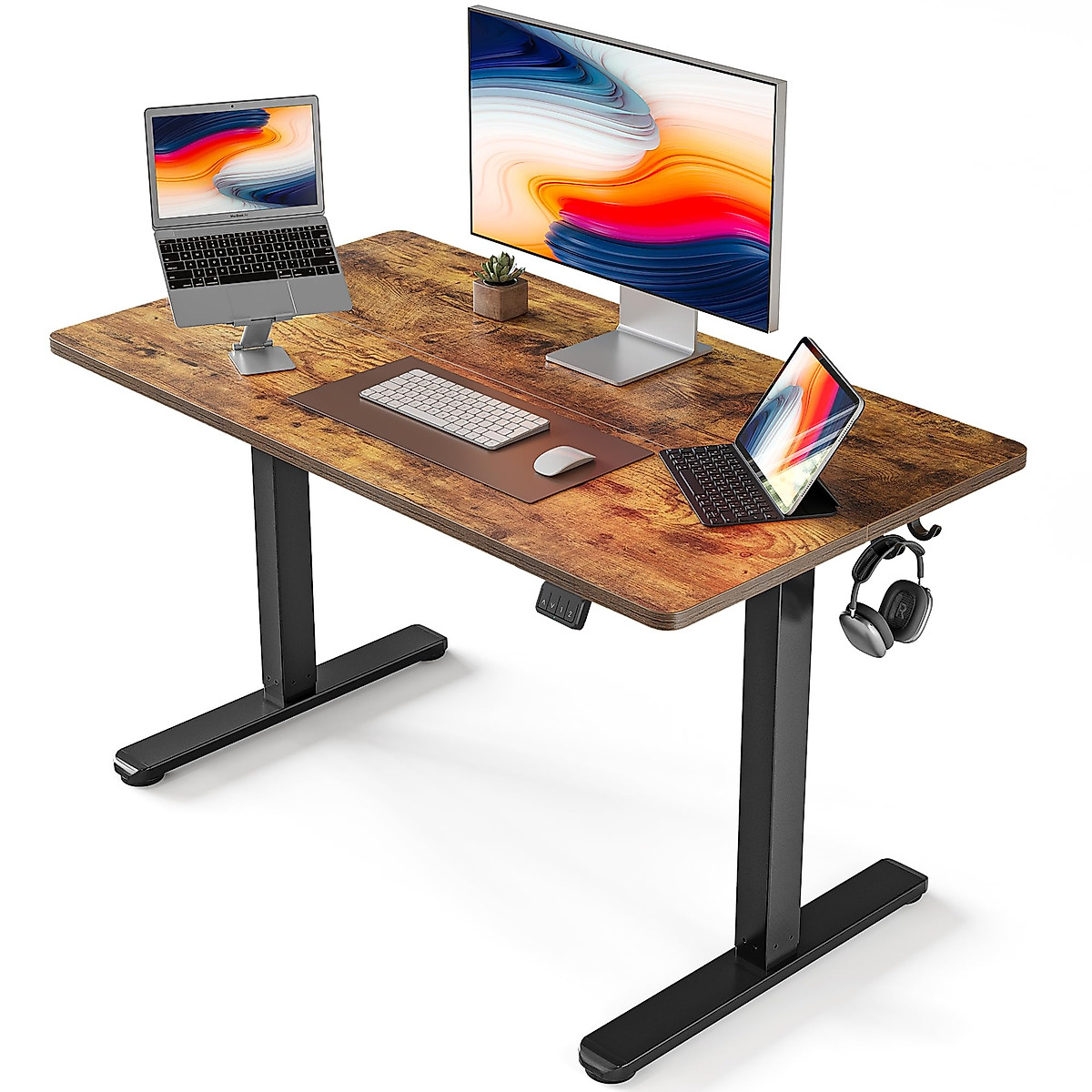 FEZIBO Electric Standing Desk, 40 x 24 Inches Height Adjustable Stand up Desk, Sit Stand Home Office Desk, Computer Desk, Black