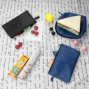 Moyad Reusable Sandwich Snack Bag, Set of 2 Pack Food Storage Pouch Zipper Lunch Bag for Men Women Adults Dishwasher Safe, BPA Free, Compact Snacks Bags for Picnic Work Travel Office (Black)