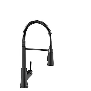 hansgrohe Joleena Black Commercial Kitchen Faucet, Kitchen Faucets with Pull Down Sprayer, Faucet for Kitchen Sink, Matte Black 04792670, 19.3-Inches Tall