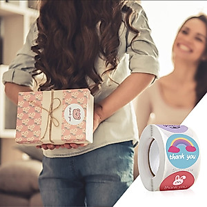 Cute Thank You Stickers Labels Roll 1.5 Inch 8 Designs Round Cartoon Thank You Labels 500Pcs Per Roll for Envelope Seals Stickers Cards Gift Boxes Decoration