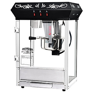Great Northern Popcorn Black 8 oz. Ounce Foundation Movie Theater Style Popcorn Machine Top