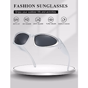 kimorn Y2K Wrap Around Polarized Sunglasses Womens men Swift Oval Fashion Sport Shades Sun Glasses K1273