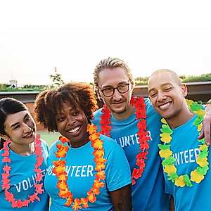 TSMJUWND Hawaiian Leis 50 Counts Hawaii Flower Leis for Adults and Kids Luau Party Decorations