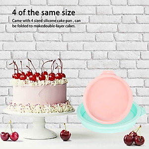 6-Inch Silicone Round Cake Pan Baking Mold, Baking Mold DIY Rainbow Cakes, Non-Stick Silicone, Pack of 4