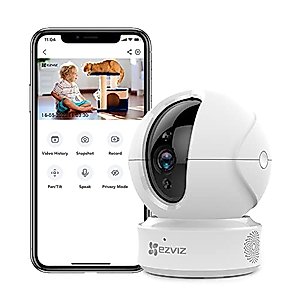 EZVIZ 1080P Indoor WiFi Camera, 360° Coverage, Smart Tracking, Human Detection, Two-Way Talk, 33ft Night Vision, Support MicroSD Card | C6CN