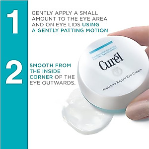 Curel Japanese Skin Care Moisturizer Repair Eye Cream, Under Eye Cream for Dry, Sensitive Skin, Fragrance Free & pH Balanced, 0.8 Oz