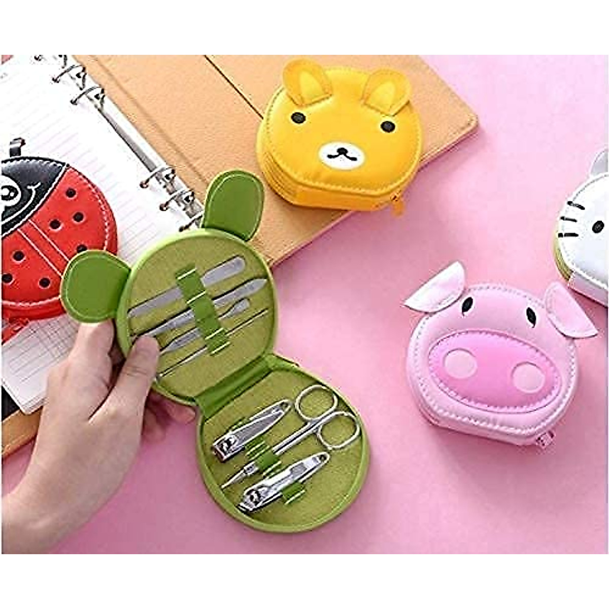 mossty Portable Manicure Set Mini Grooming kit Nail Clipper Accessories Fingernail Trimmer for Home Travel Gift