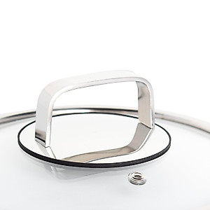 LIVWELL DiamondClad 14-Inch Glass Lid for the Hybrid Cookware Set - Home and Kitchen Gift - For Hybrid Stainless Steel Sauté Pan, Wok, Skillet and Frying Pan Lid - Dishwasher Safe, PFOA-Free