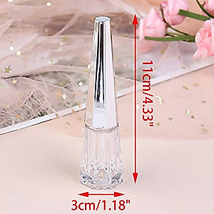 Healthcom 6 Pcs 7ML Clear Lip Gloss Tubes with Heart Brush Diamond Empty Lip Balm Container Lipstick Tube with Silver Lid DIY Refillable Bottles Makeup Sample Bottle Cosmetic Travel Gloss Containers