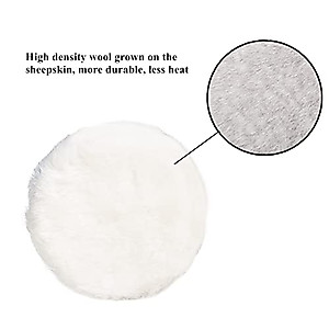 Sisha-A Wool Polishing Pads Set, 5 Inch Wool Pads with Backing Pad and Adapter, Sheepskin Wool Buffing Pads for Car Finishing, Wood Furniture, Glass and So On (7 Pieces Set)