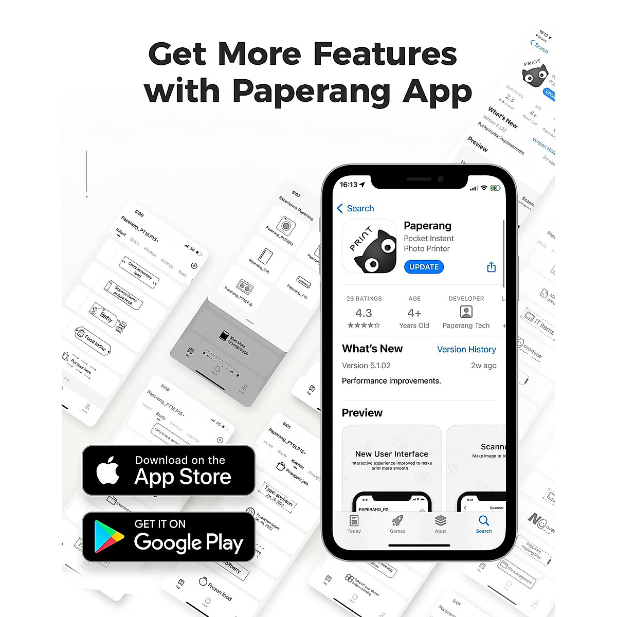 paperang Label Makers Machine, 0.6 Inch Rechargeable Mini Labeler,Portable Bluetooth Wireless Label Printer Handheld, Multiple Templates Inkless for Phone Pad Office Home Organization Small Print