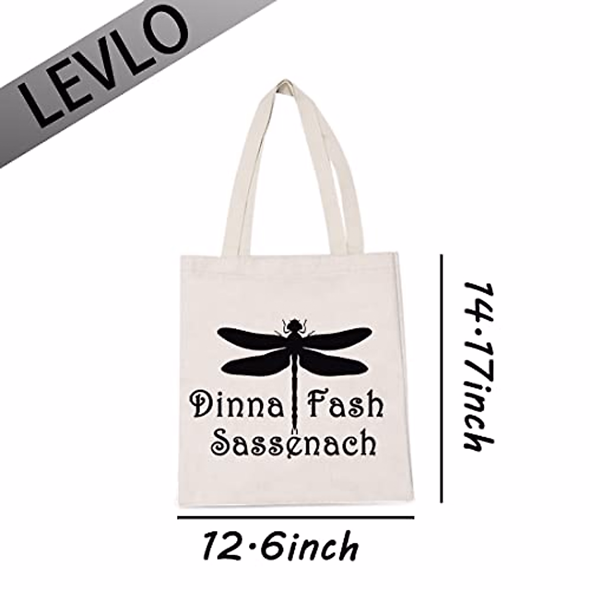 LEVLO Dragonfly Fans Tote Bags Dinna Fash Sassenach Shopping Bags Dragonfly Lover Tote Bags Sister Mother (Dinna Fash Sassenach)