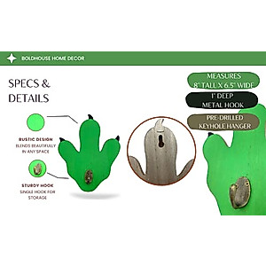 Dinosaur Footprint Kids Coat Hanger - Dino Decorations for Bathroom, Classroom, Kids Playroom, and Dinosaur Nursery Decor - Dinosaur Decor Boys Room Trex Wall Decor - Bright Orange