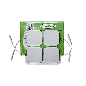 Premium 40 Electrode Pads for TENS - 10 Packs of 4 Electrodes 2.0" x 2.0" Each Preferred White Foam Backing with US Made Gel Adhesive by Eco-Patch®