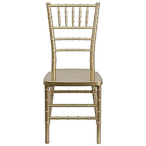 Flash Furniture 2 Pack HERCULES PREMIUM Series Gold Resin Stacking Chiavari Chair