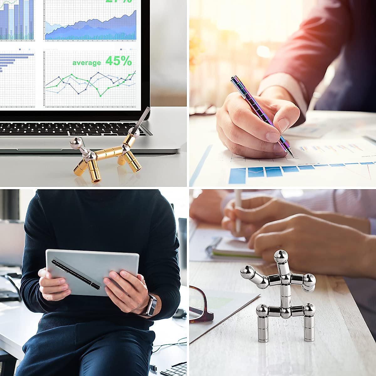 HKDGYHON Toy Pen, Decompression Magnetic Metal Pen, Multifunction Writing Magnet Ballpoint Pen, Gift for Kids or Friends (Colorful)