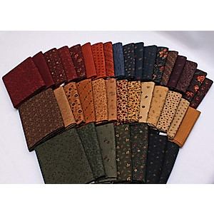 Fields 10 Fat Quarters - Kansas Troubles by Moda Fat Quarter Bundle Calico Floral Flowers Classic Reproduction Style Quality Quilters Assorted Cotton Fabrics M22805b