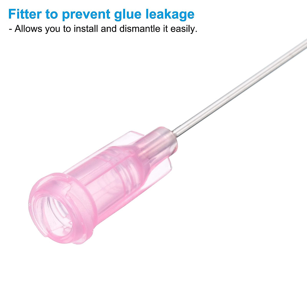 PATIKIL 20Ga x 2 Inch Dispensing Needle Tips, 10Pcs Stainless Steel and Plastic Glue Needle Tube Blunt Tips with Luer Lock for Glue Oil Applicator, Light Pink